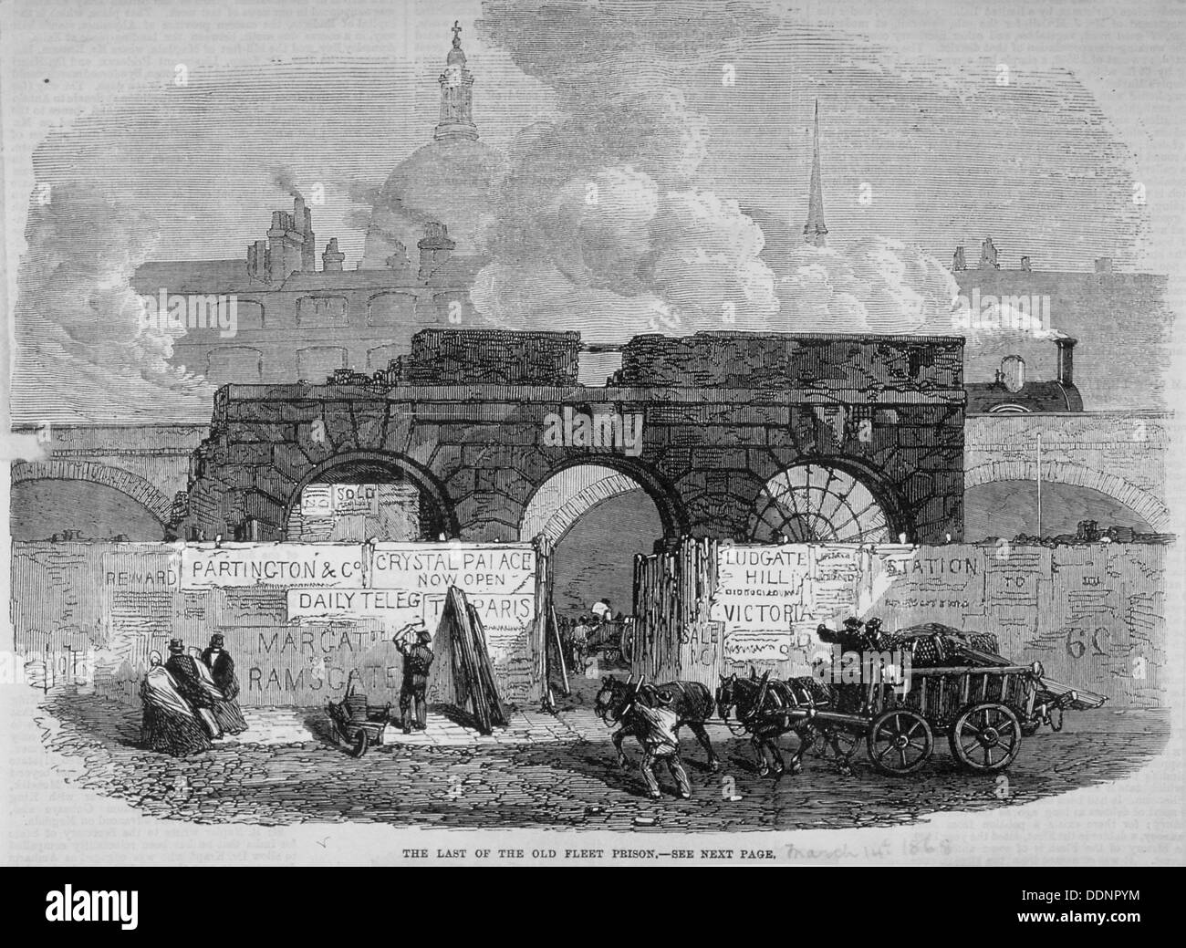 The remains of Fleet Prison, City of London, 1868. Artist: Anon Stock ...