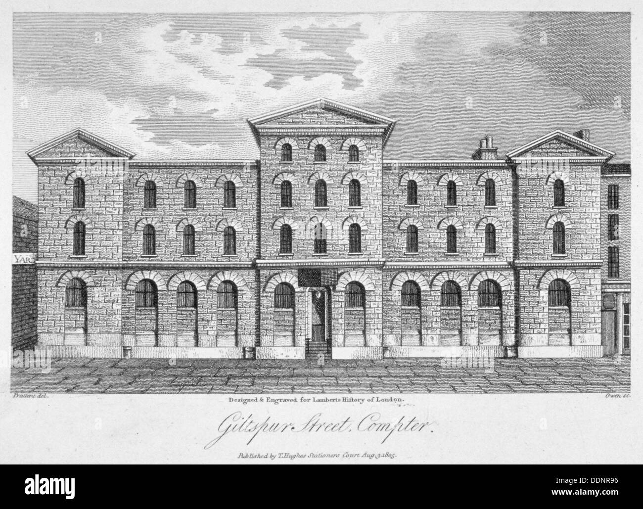 Giltspur Street Compter, City of London, 1805. Artist: H Owen Stock ...