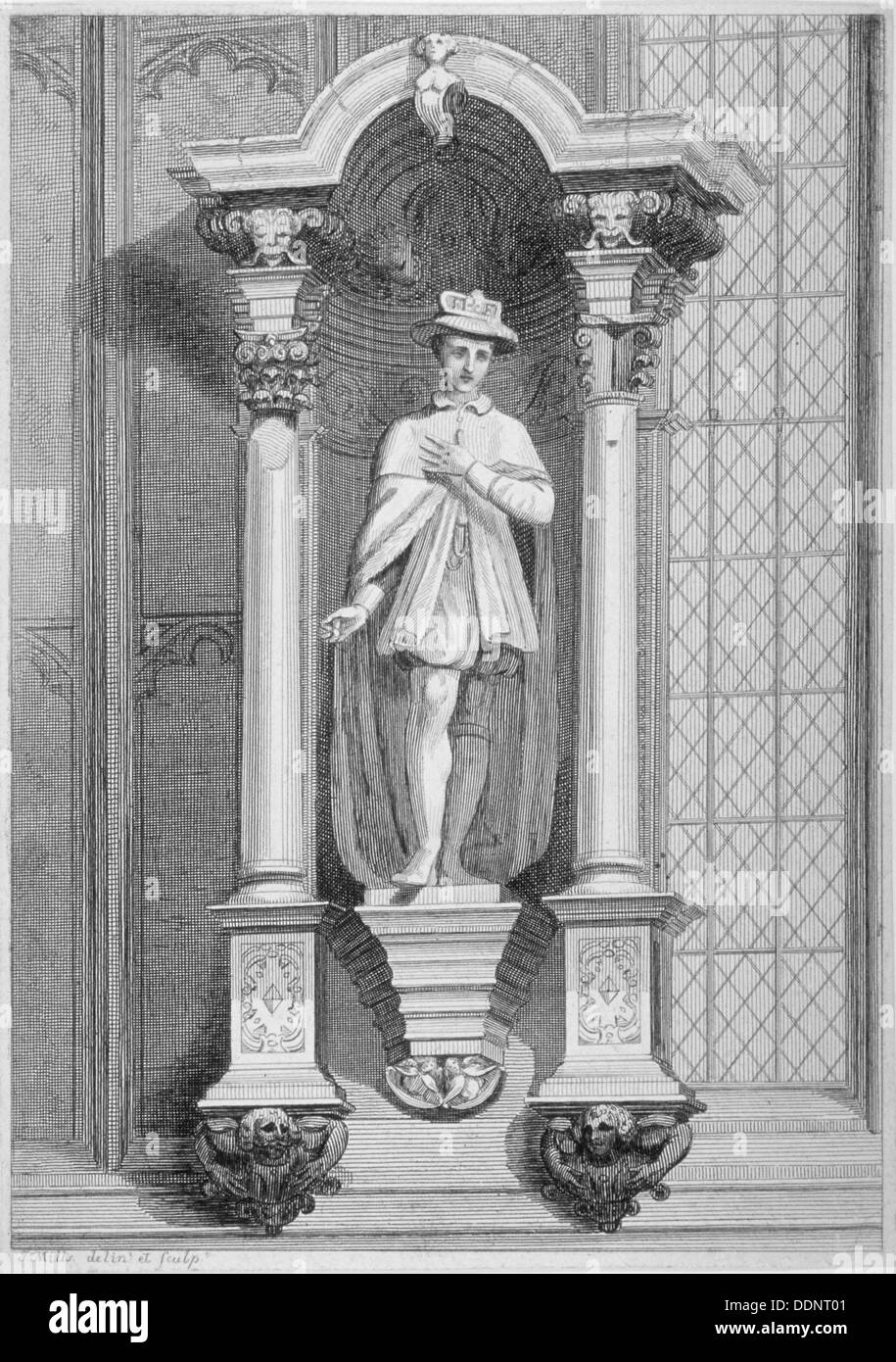 Statue of Edward VI, Guildhall Chapel, City of London, 1822. Artist: T ...