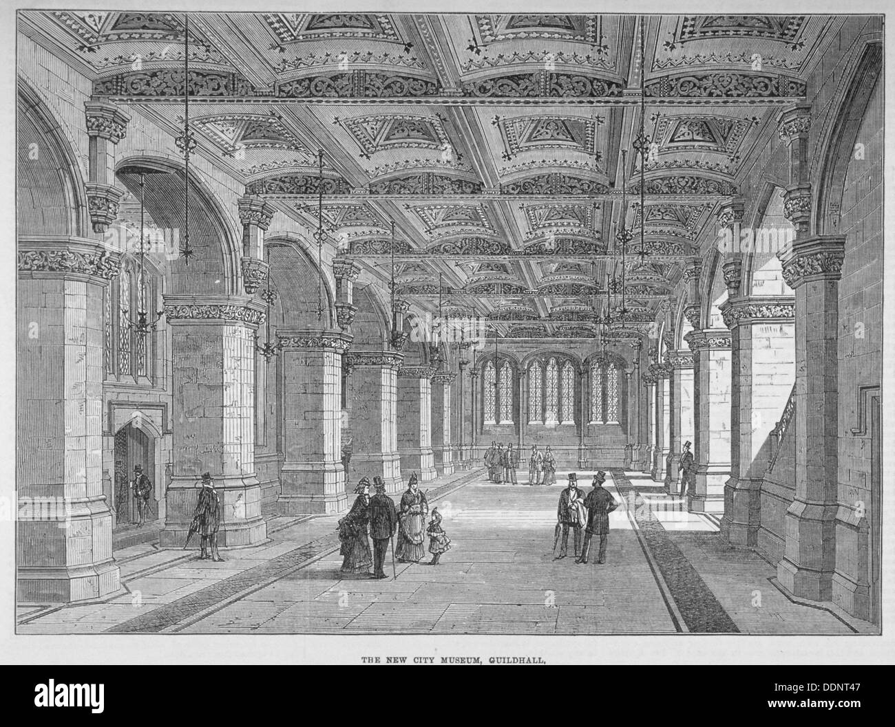 Interior view of the Guildhall Museum, City of London, 1872. Artist ...