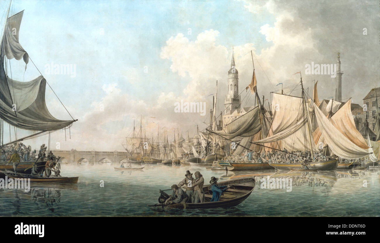 'Billingsgate at High Water', 1792. Artist: Robert Clevely Stock Photo ...