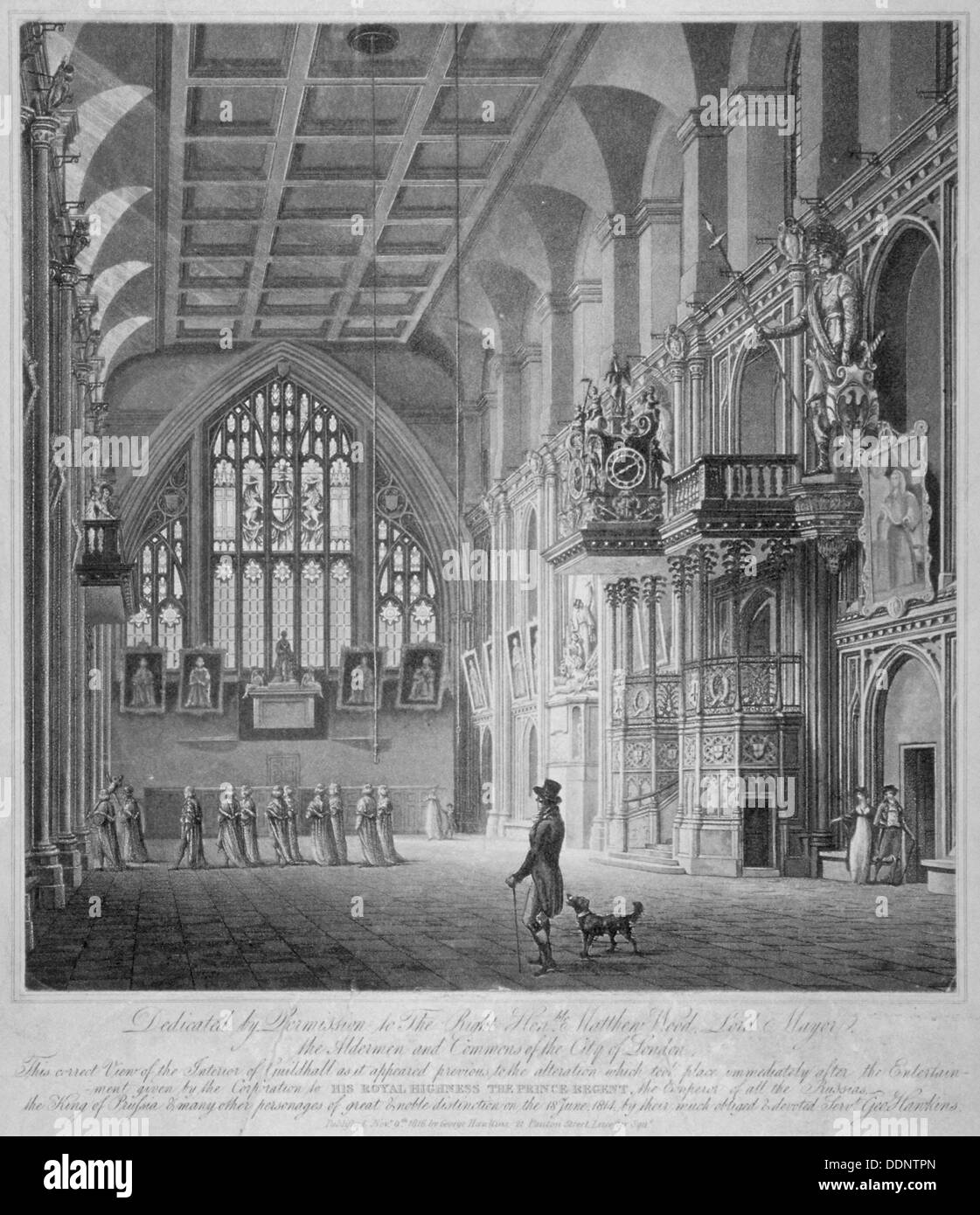 Interior of the Guildhall, City of London, 1816. Artist: George Hawkins ...