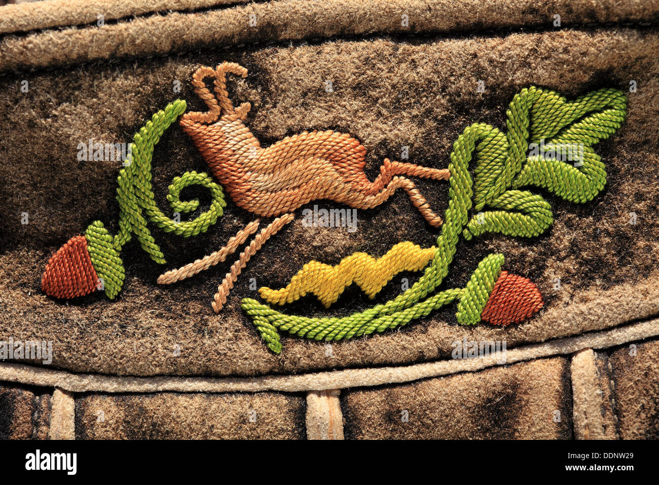 Needlework on a bavarian lederhose Stock Photo - Alamy