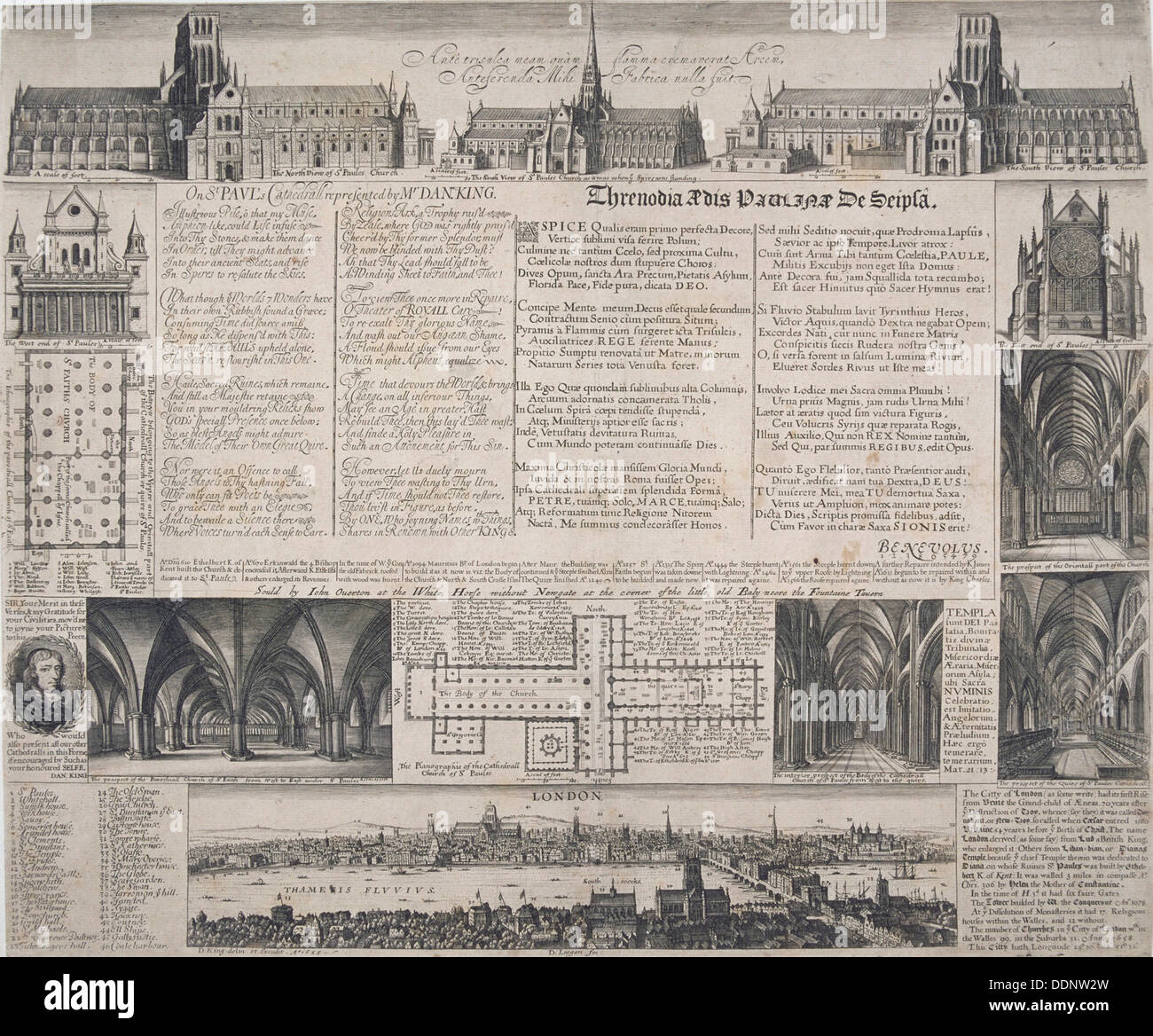 St Paul's Cathedral, City of London, 1725. Artist: David Loggan Stock ...