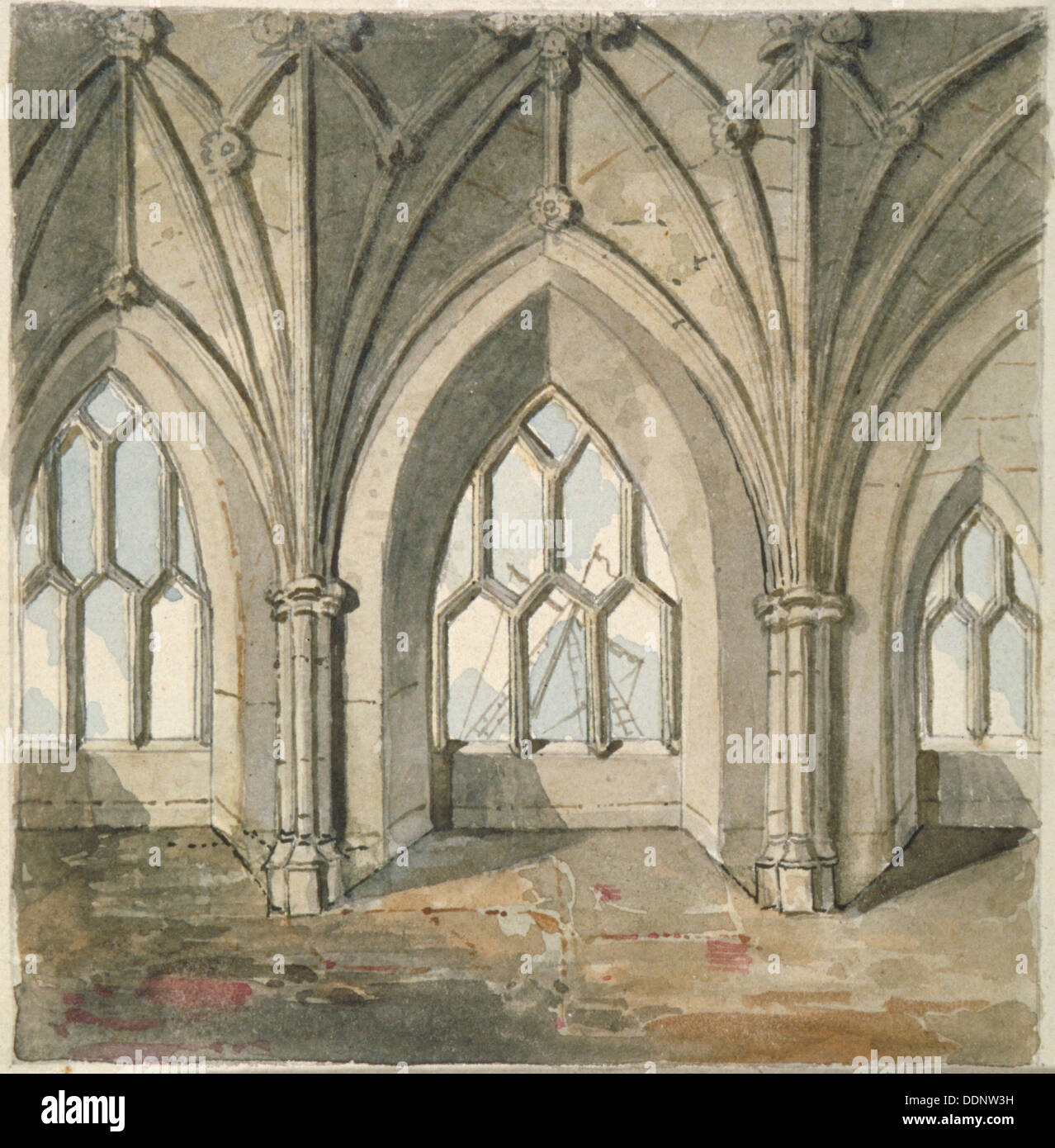 Interior of the crypt under St Thomas Chapel, London Bridge, 1758 ...
