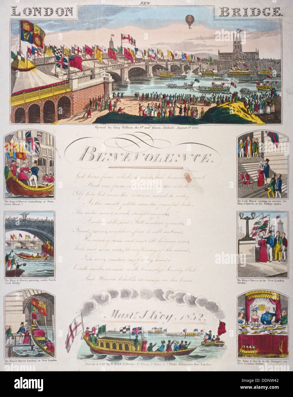 Opening ceremony of the new London Bridge, 1831. Artist: Anon Stock ...