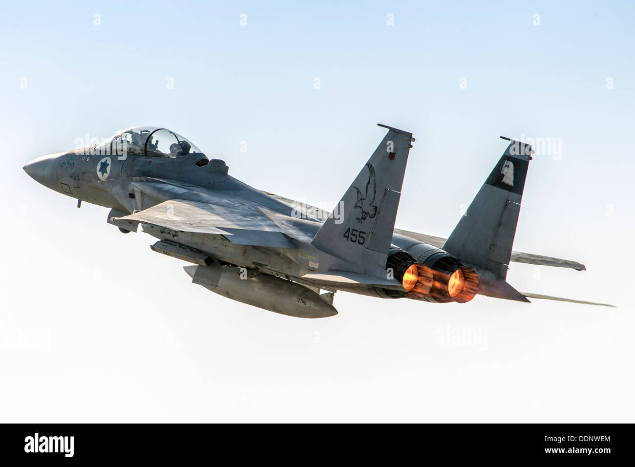 Israeli Air force (IAF) Fighter jet F-15 (BAZ) in flight Stock Photo ...