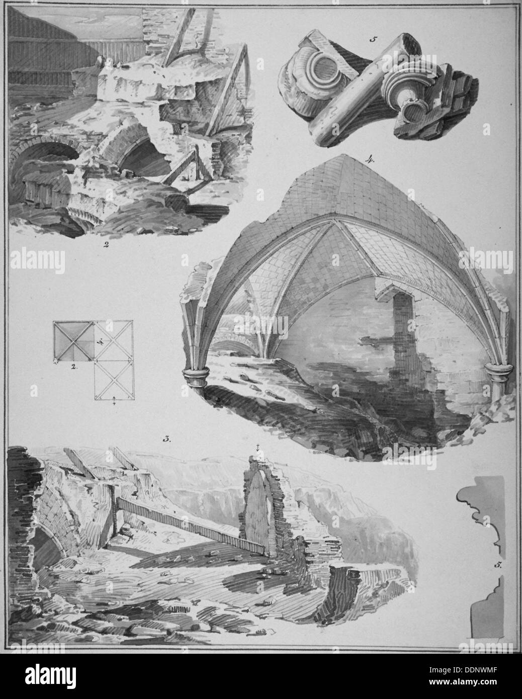 Vignettes of the remains of the Church of St Martin's le Grand, City of ...