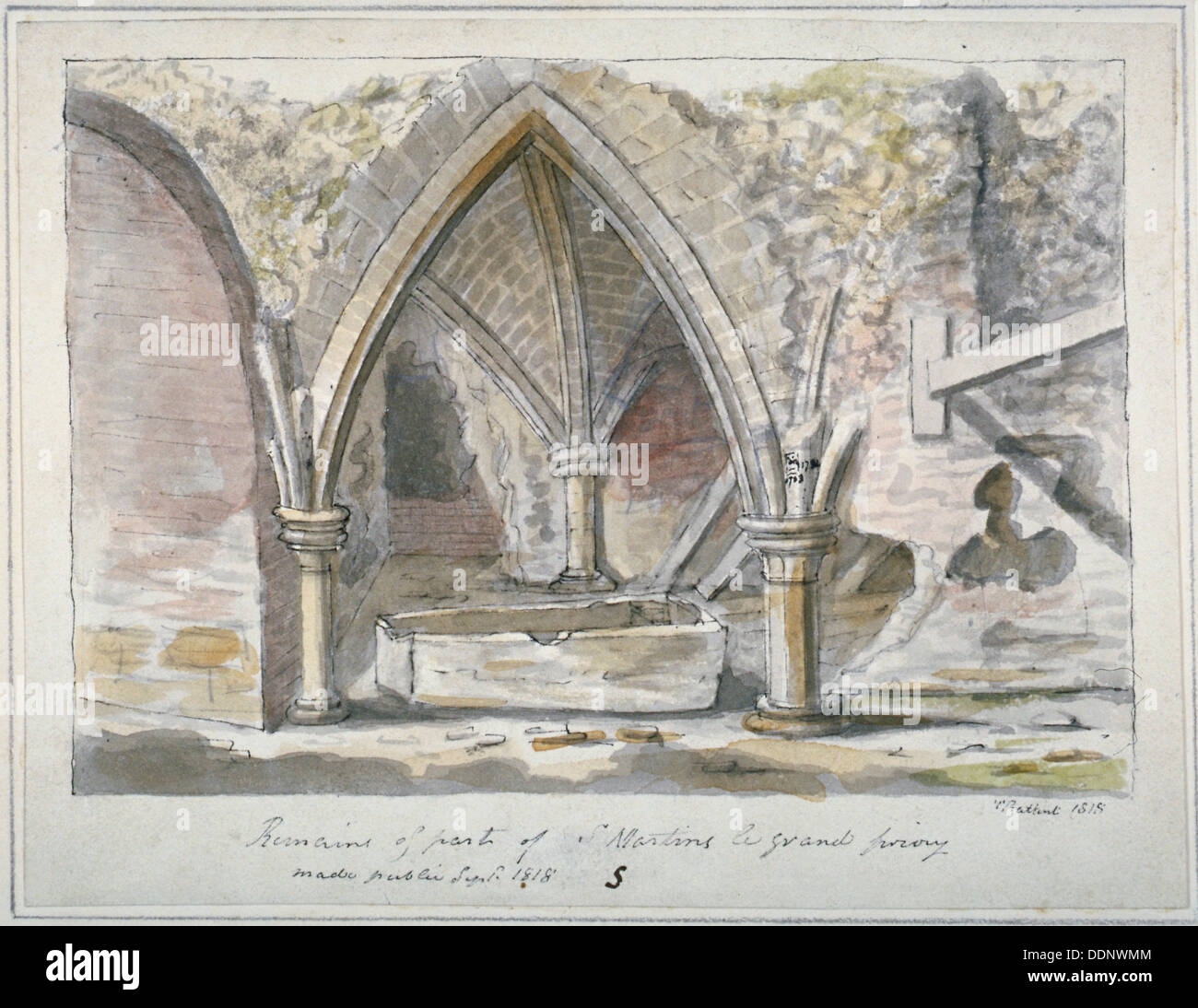 Remains of the Church of St Martin's le Grand, City of London, 1815 ...