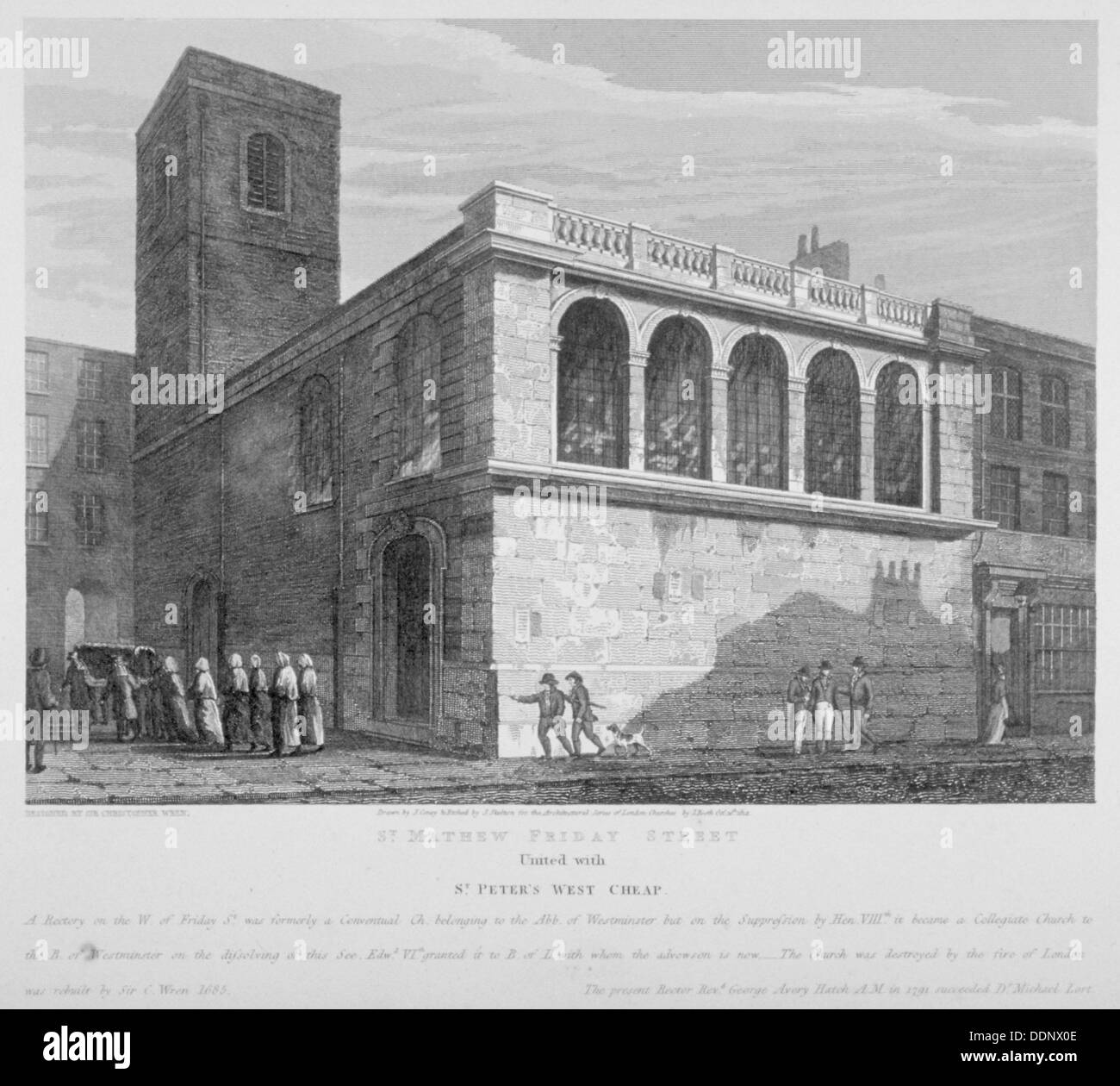 Church of St Matthew, Friday Street, City of London, 1814. Artist ...