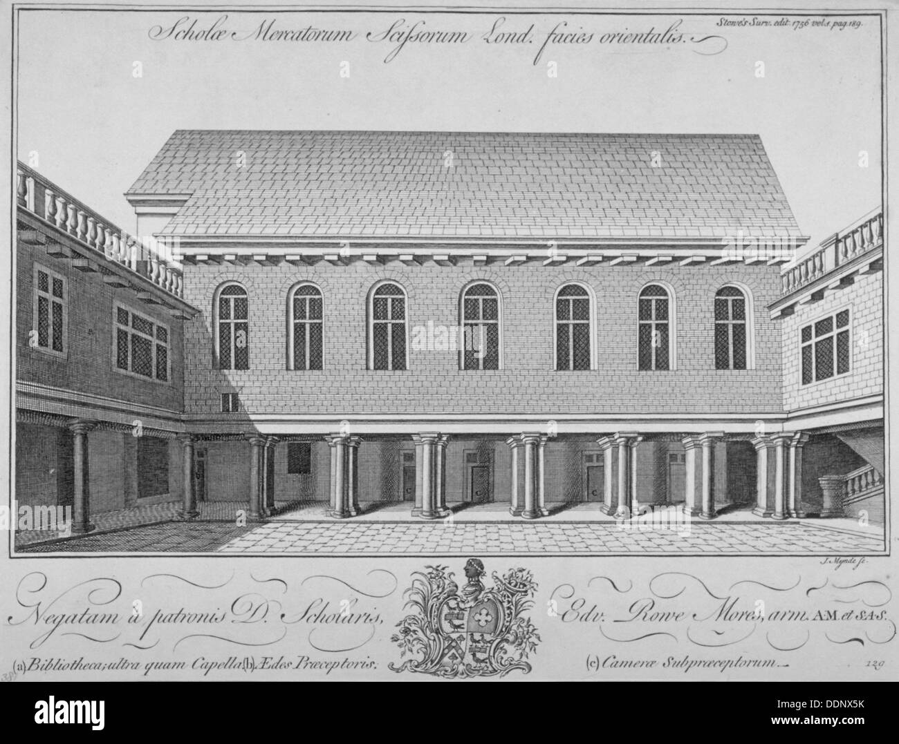 Merchant Taylors' School, Suffolk Lane, City of London, 1756. Artist: J ...