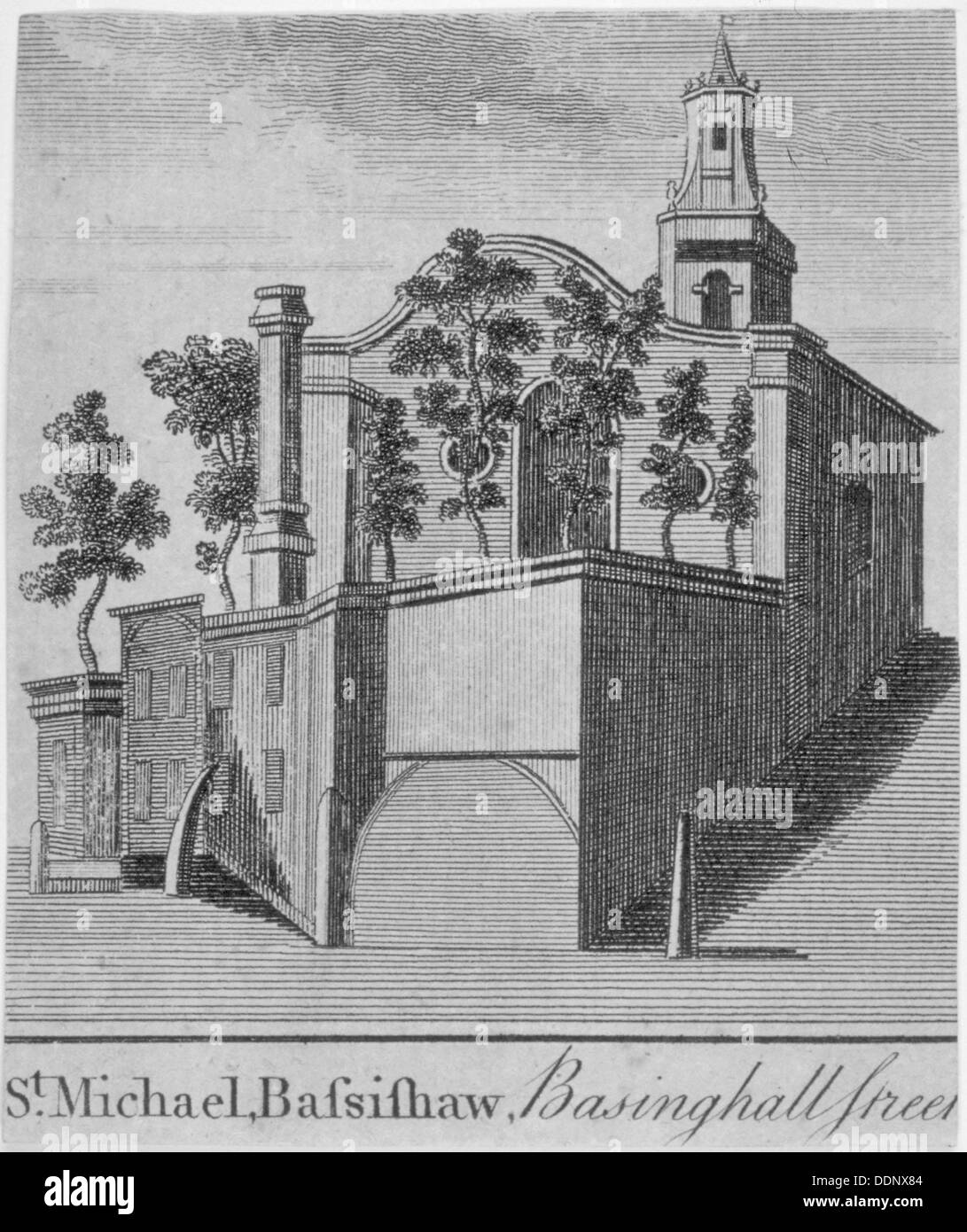 Church of St Michael Bassishaw, Basinghall Street, City of London, 1750 ...