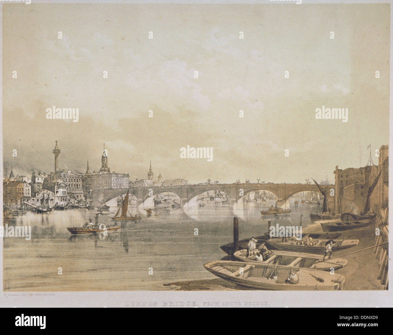 London Bridge, 1852. Artist: William Simpson Stock Photo - Alamy