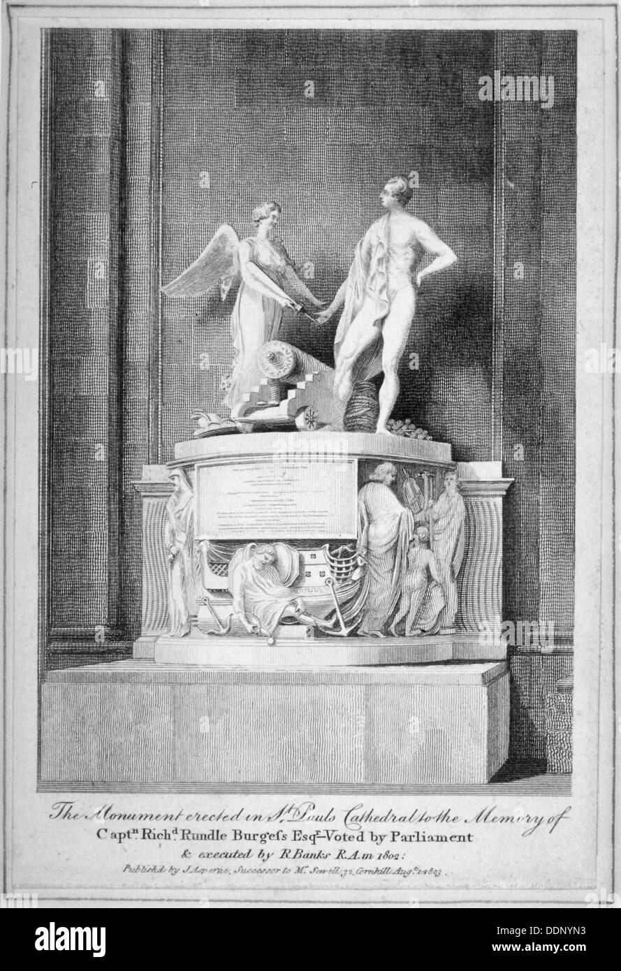 Monument to Captain Richard Rundle Burges, St Paul's Cathedral, City of ...