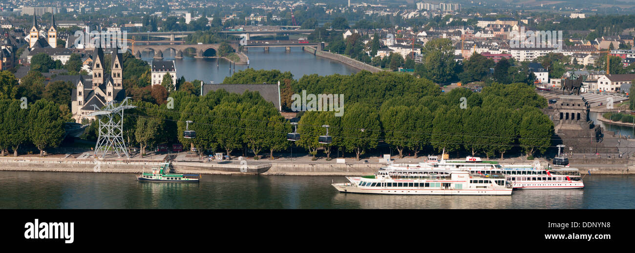 Statue Kaiser Wilhelm I., Deutsches Eck, Koblenz, Rhineland-Palatinate ...