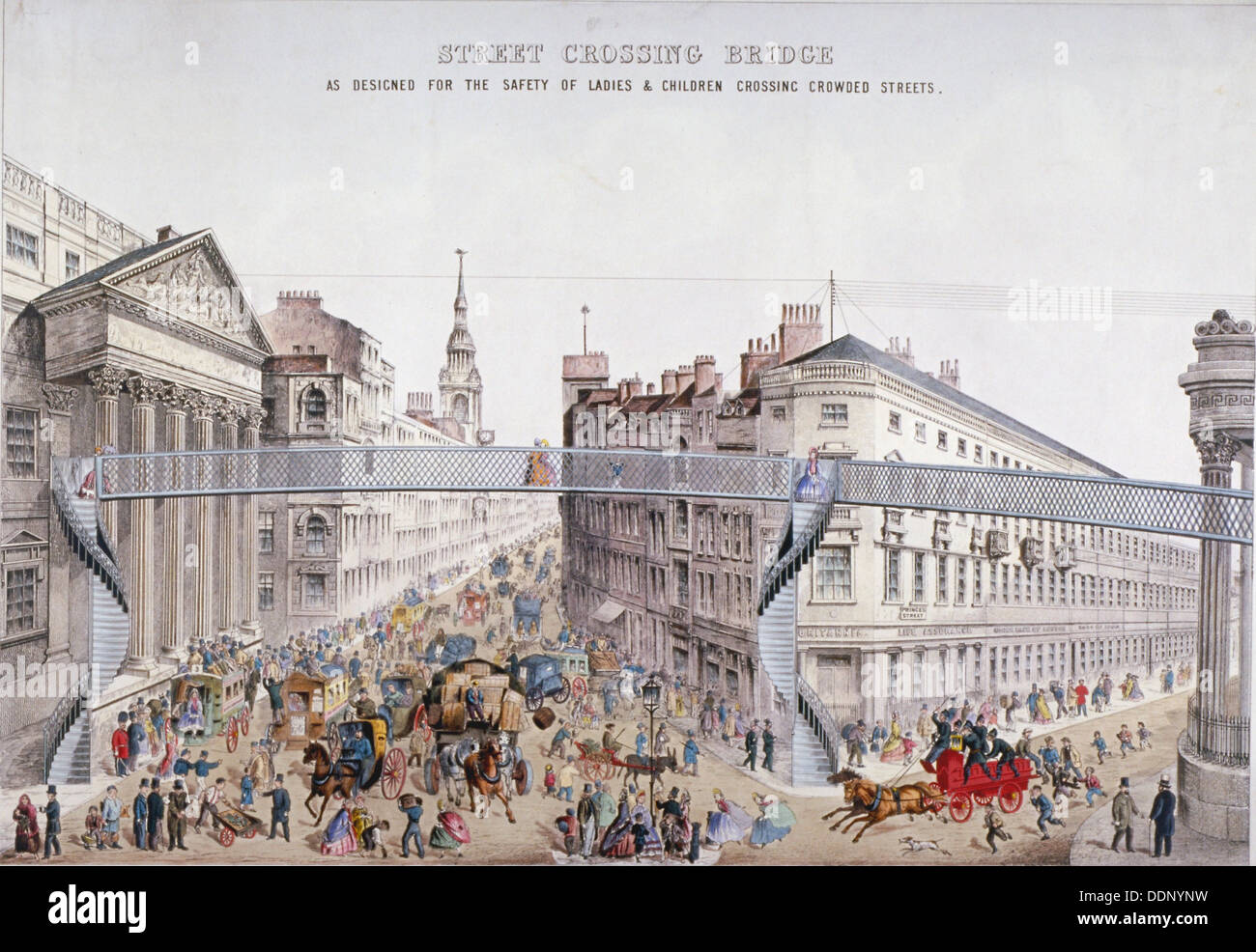 'Street Crossing Bridge', London, 1862. Artist: Anon Stock Photo - Alamy
