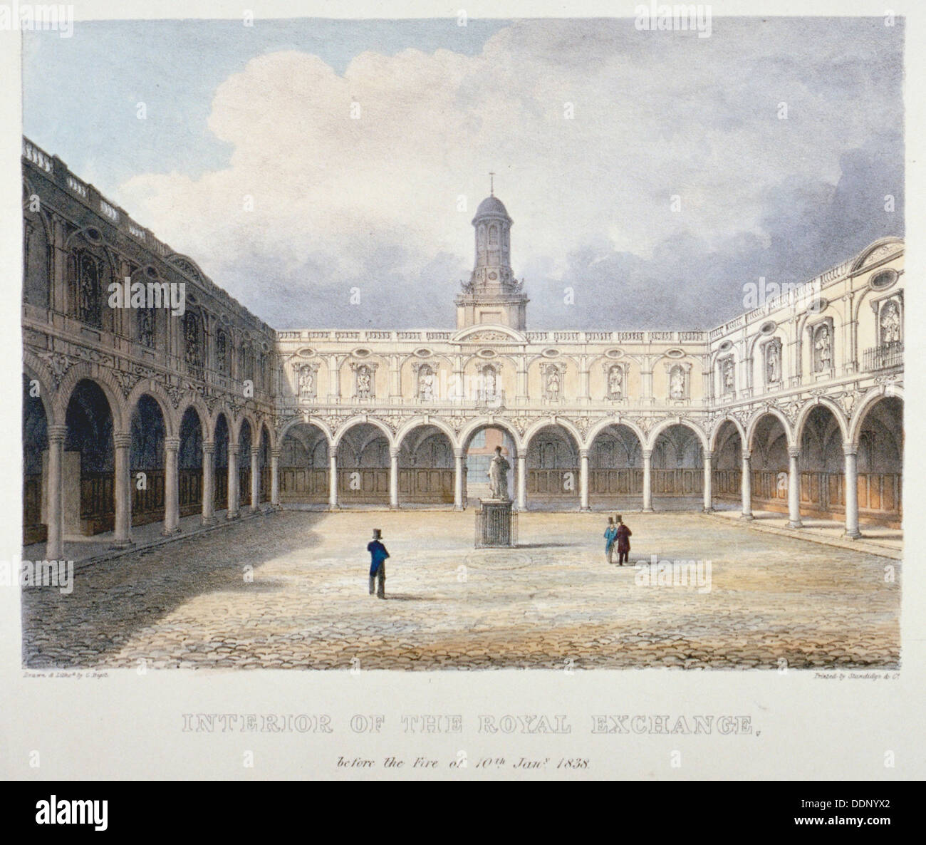 Courtyard of the Royal Exchange, City of London, 1838. Artist: Charles ...
