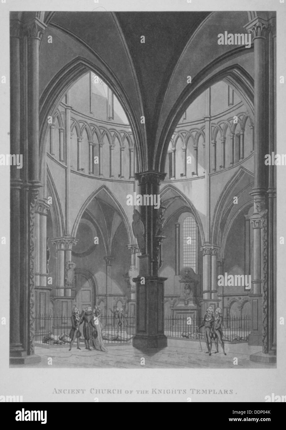 Interior view of Temple Church, City of London, 1796. Artist: Anon ...