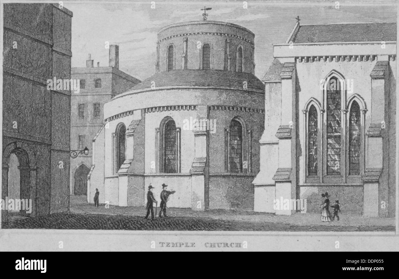 Temple Church, City of London, 1800. Artist: Anon Stock Photo - Alamy