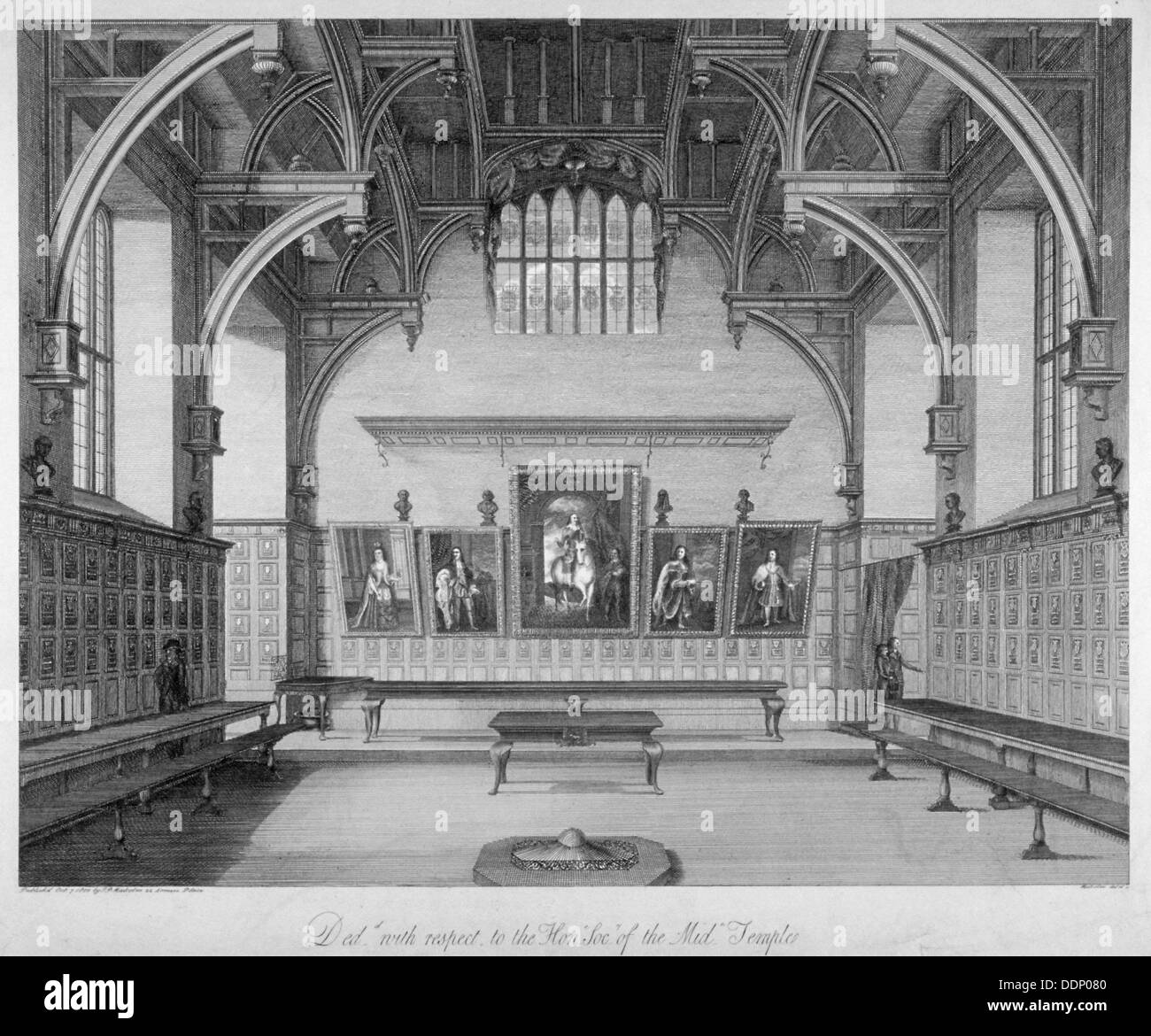 Interior of Middle Temple Hall, City of London, 1800. Artist: James ...