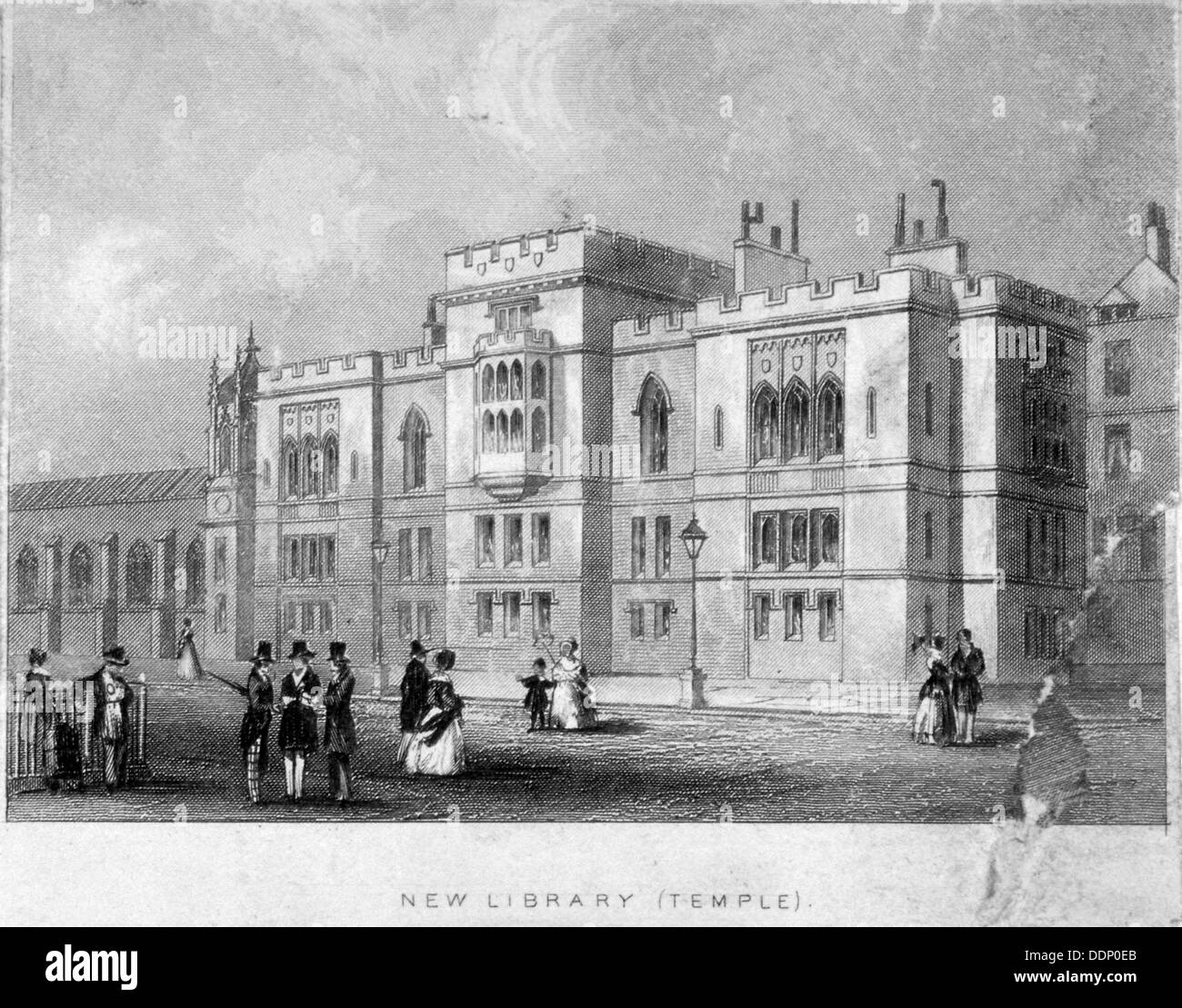 View of Inner Temple Library, City of London, 1847. Artist: Anon Stock ...