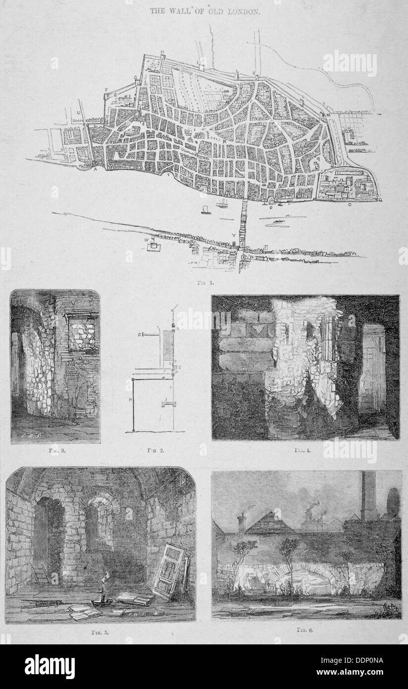 London wall map hi-res stock photography and images - Alamy