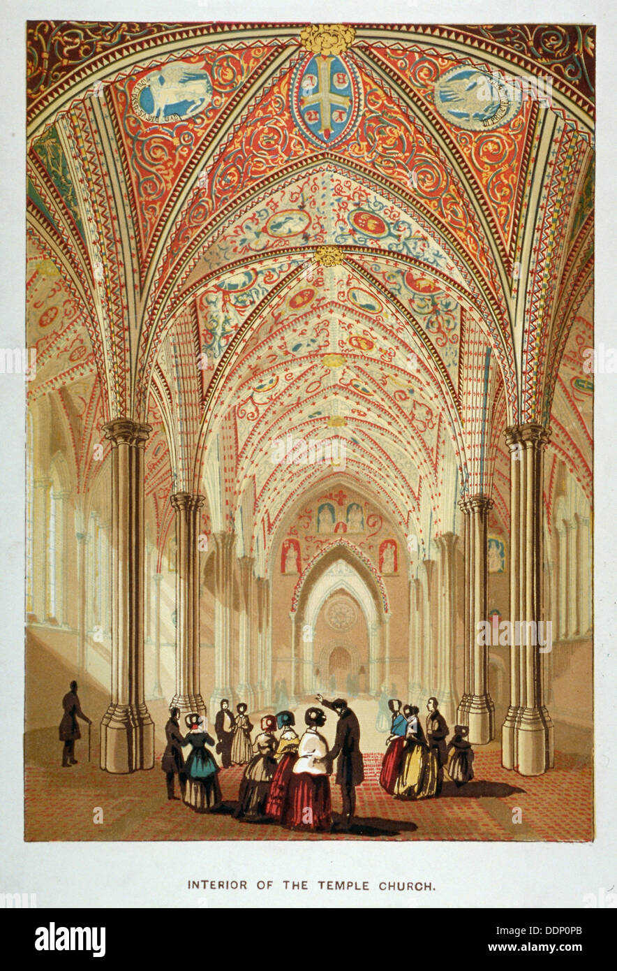 Interior view of Temple Church, City of London, c1860. Artist: Anon ...