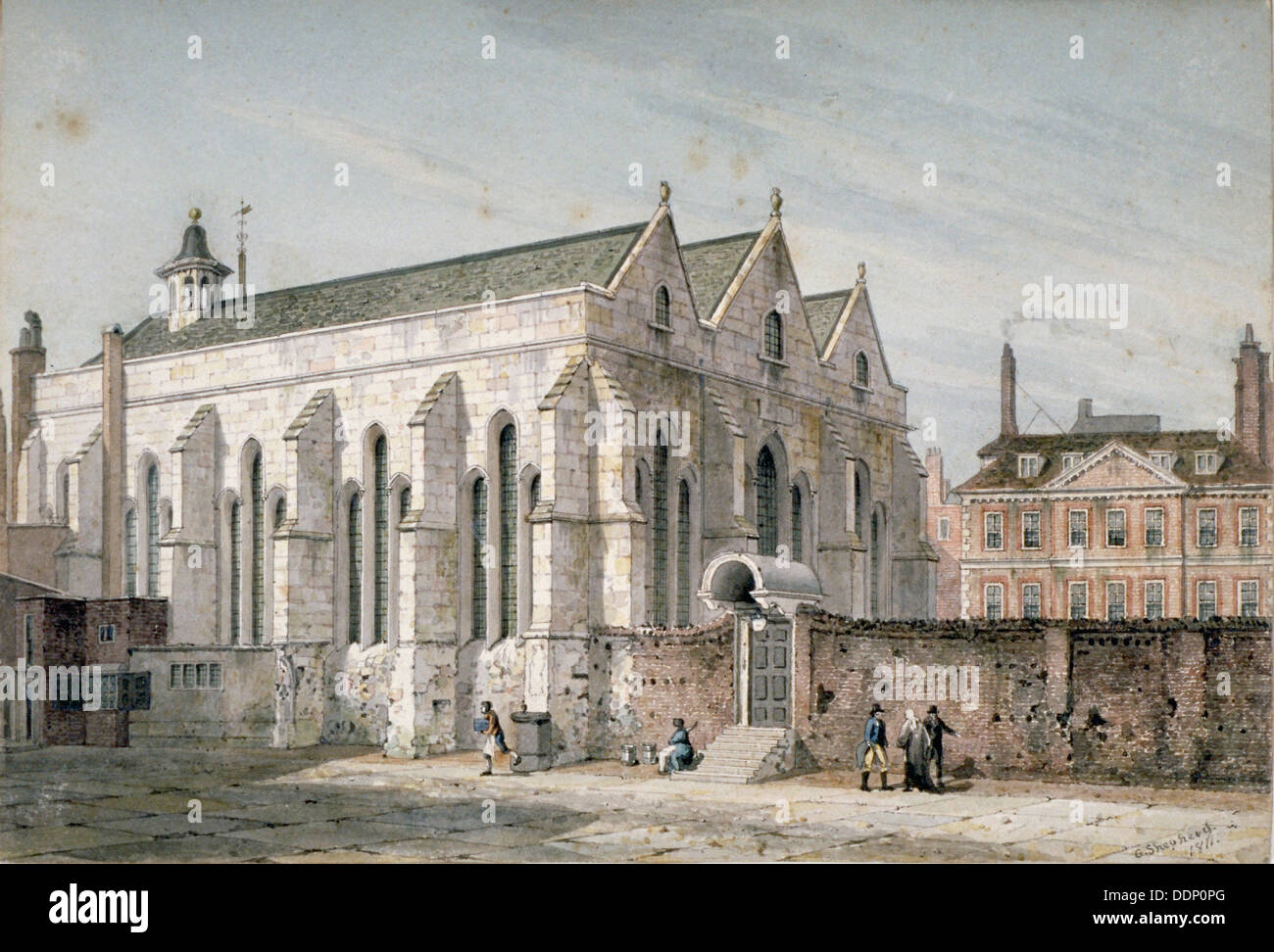 View of Temple Church, City of London, 1811. Artist: George Shepherd ...