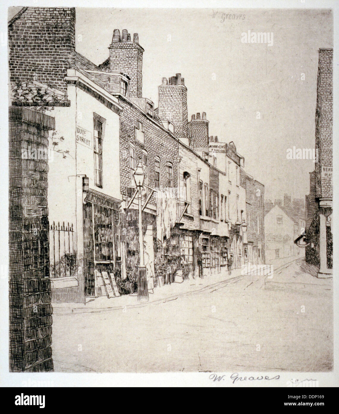 Duke Street, Chelsea, London, 1873. Artist: Walter Greaves Stock Photo ...