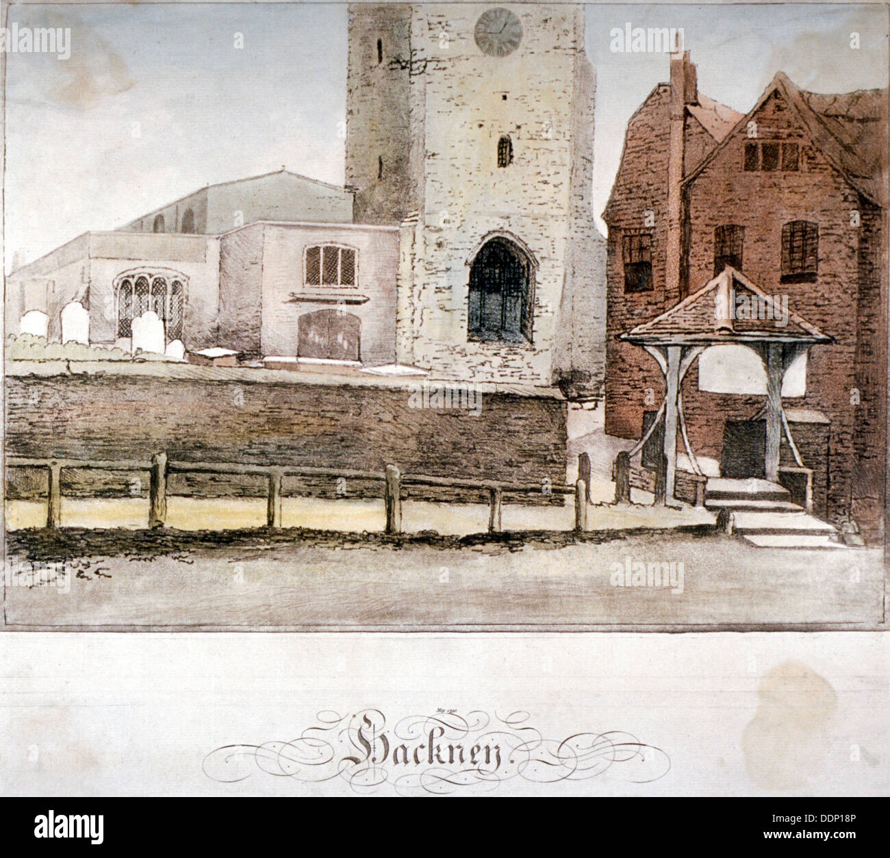 View of the Church of St John at Hackney, London, c1795. Artist: Anon ...