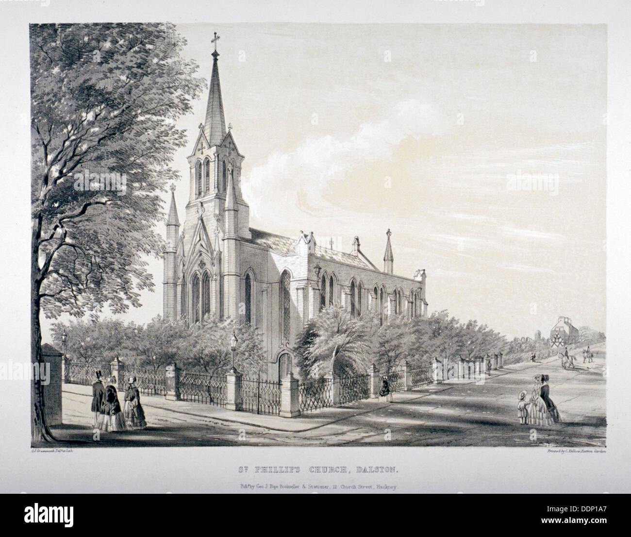 St Philip's Church, Dalston, Hackney, London, c1850. Artist: CJ ...