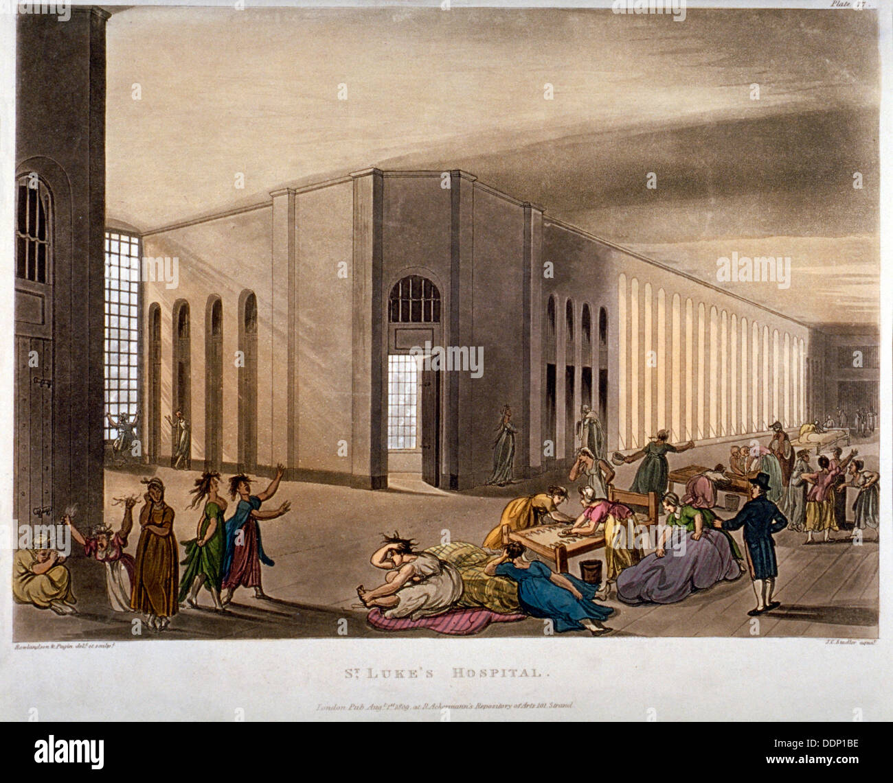 Interior view of St Luke's Hospital, Old Street, Finsbury, London, 1809 ...