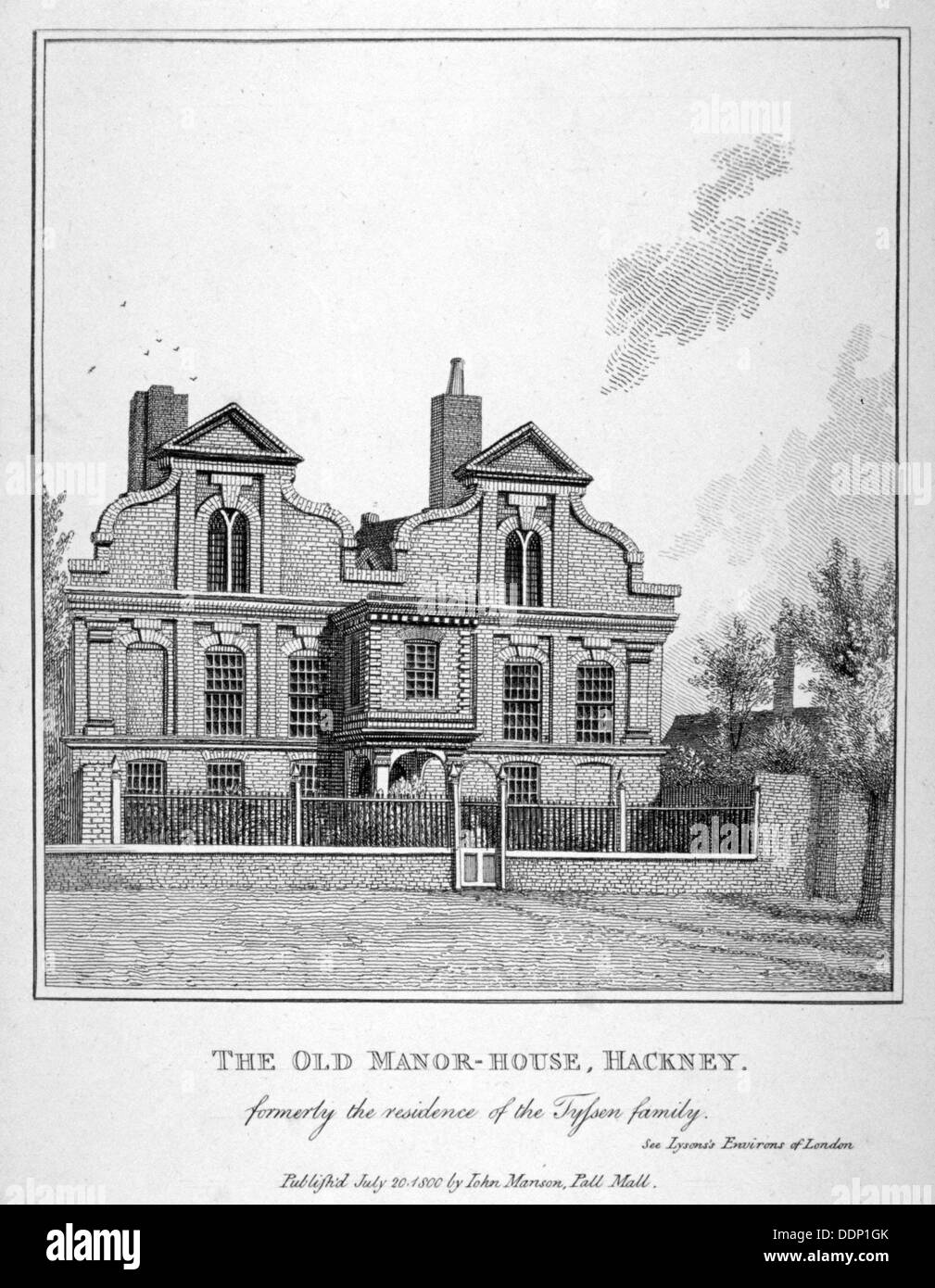 View of a manor house on Shacklewell Green, Hackney, London, 1800 ...
