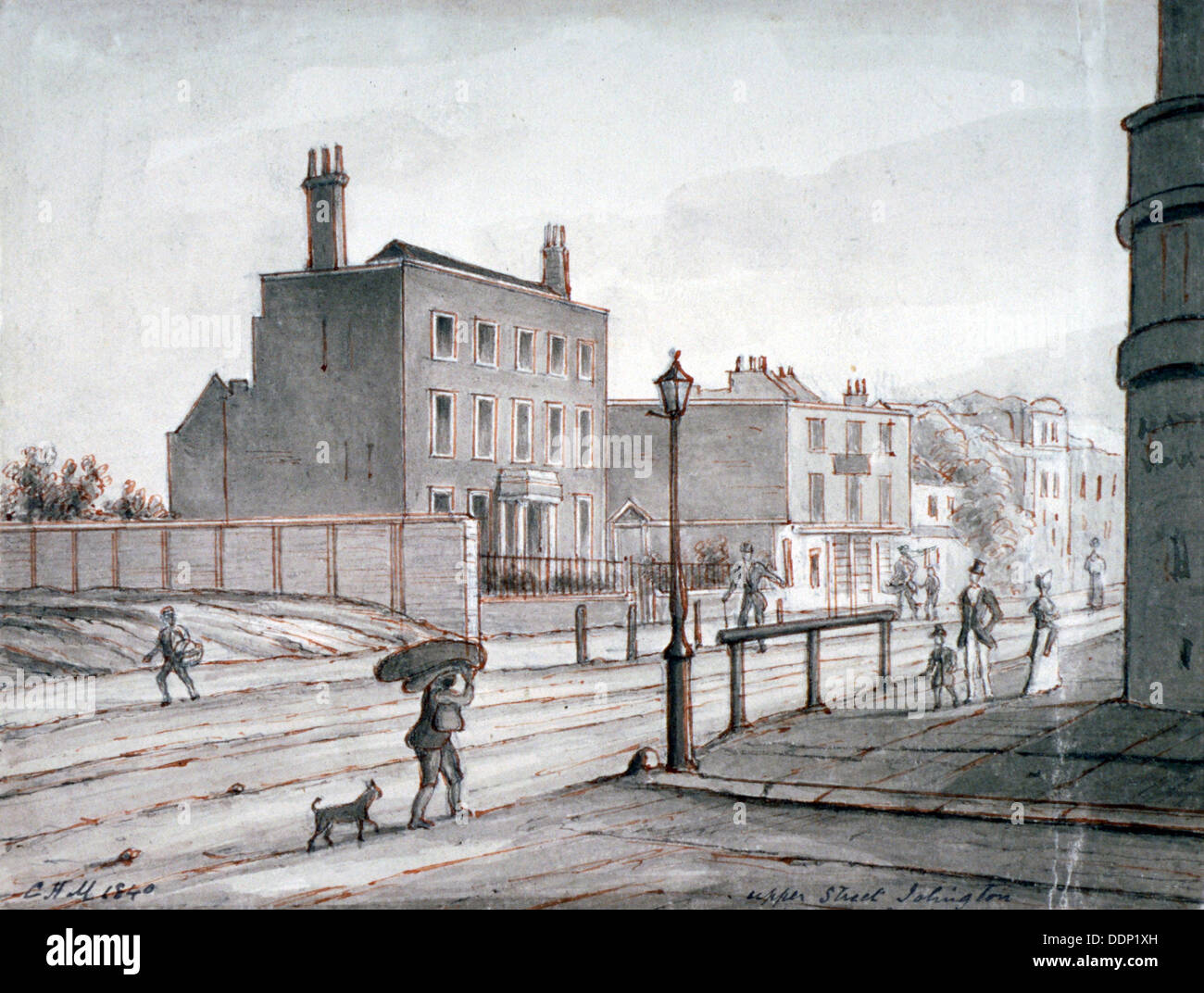 View of Upper Street, Islington, London, 1840. Artist: CH Matthews ...