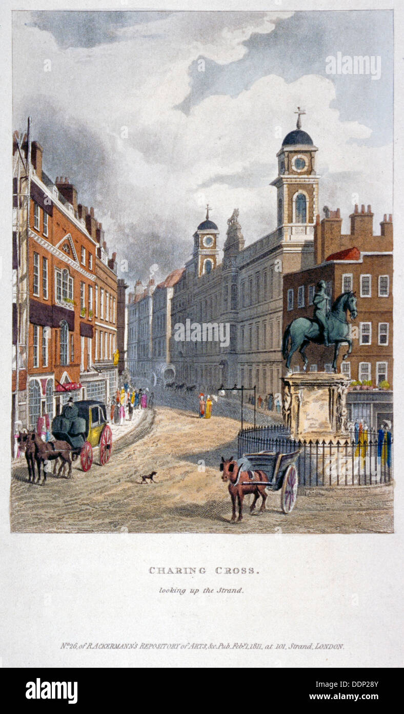 Charing Cross, Westminster, London, 1811. Artist: Anon Stock Photo - Alamy