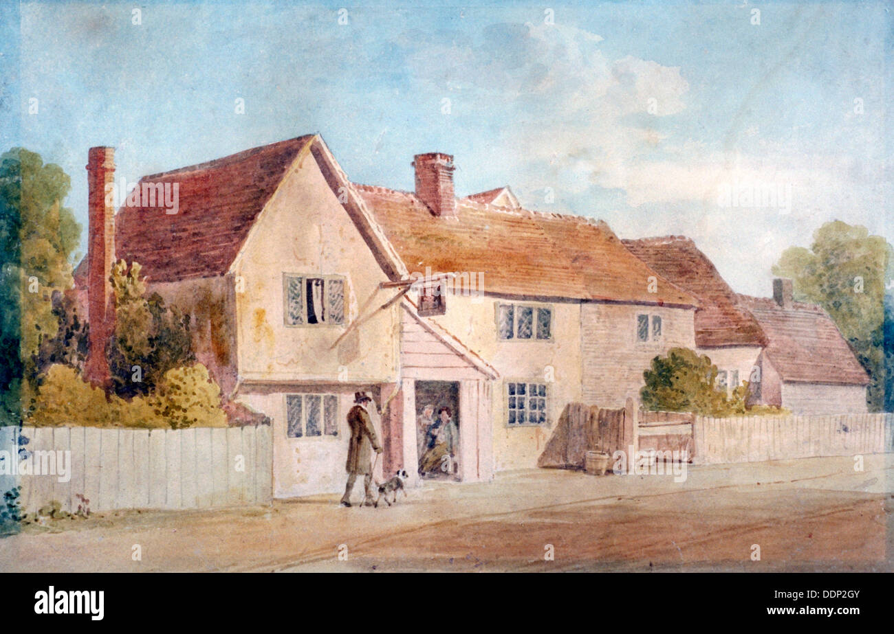 'Cottages at Chadwell, Essex', 19th century. Artist: James Duffield ...