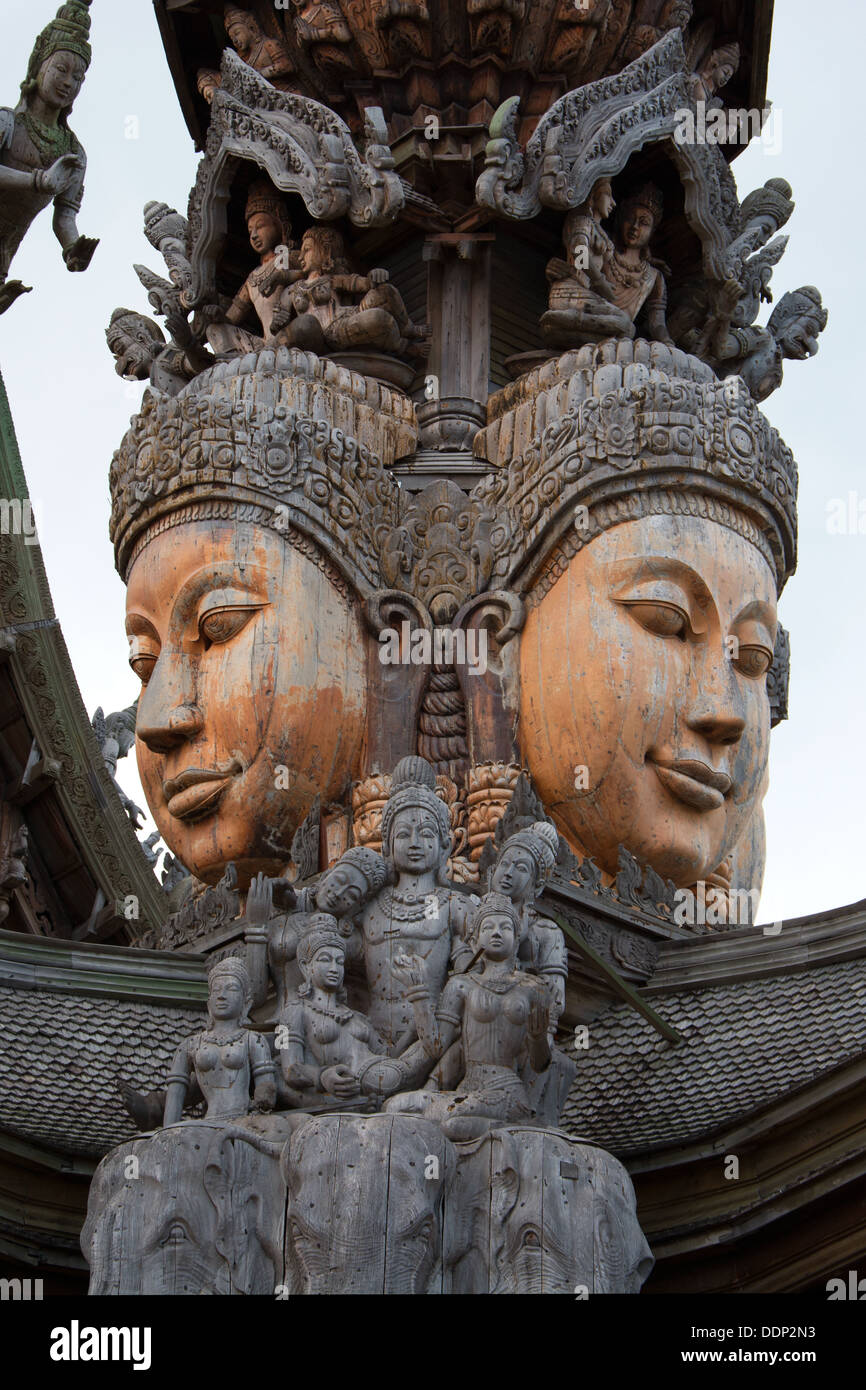 Hand carved busts, forming part of a huge steeple on the Sanctuary of ...