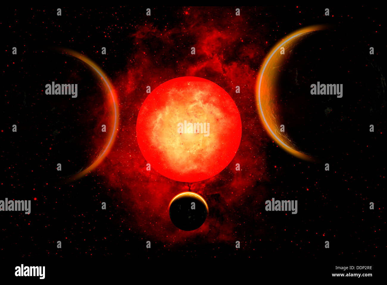 Red Giant Star System Stock Photo - Alamy