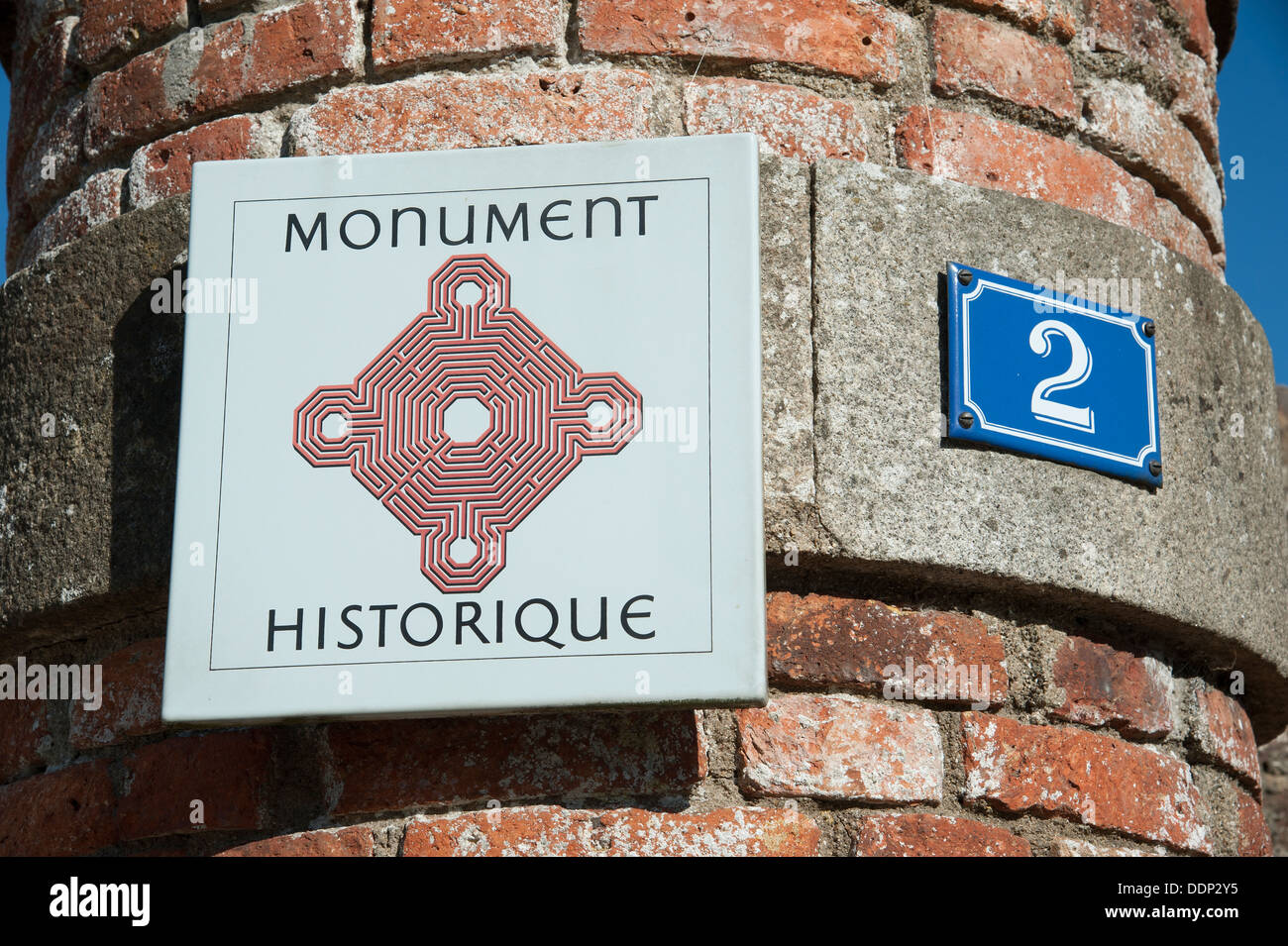 French historic monument sign Stock Photo - Alamy