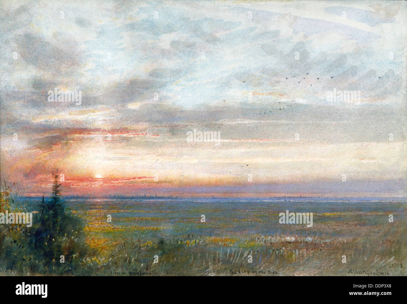 'Venice from the Mainland', 1908. Artist: Albert Goodwin Stock Photo ...