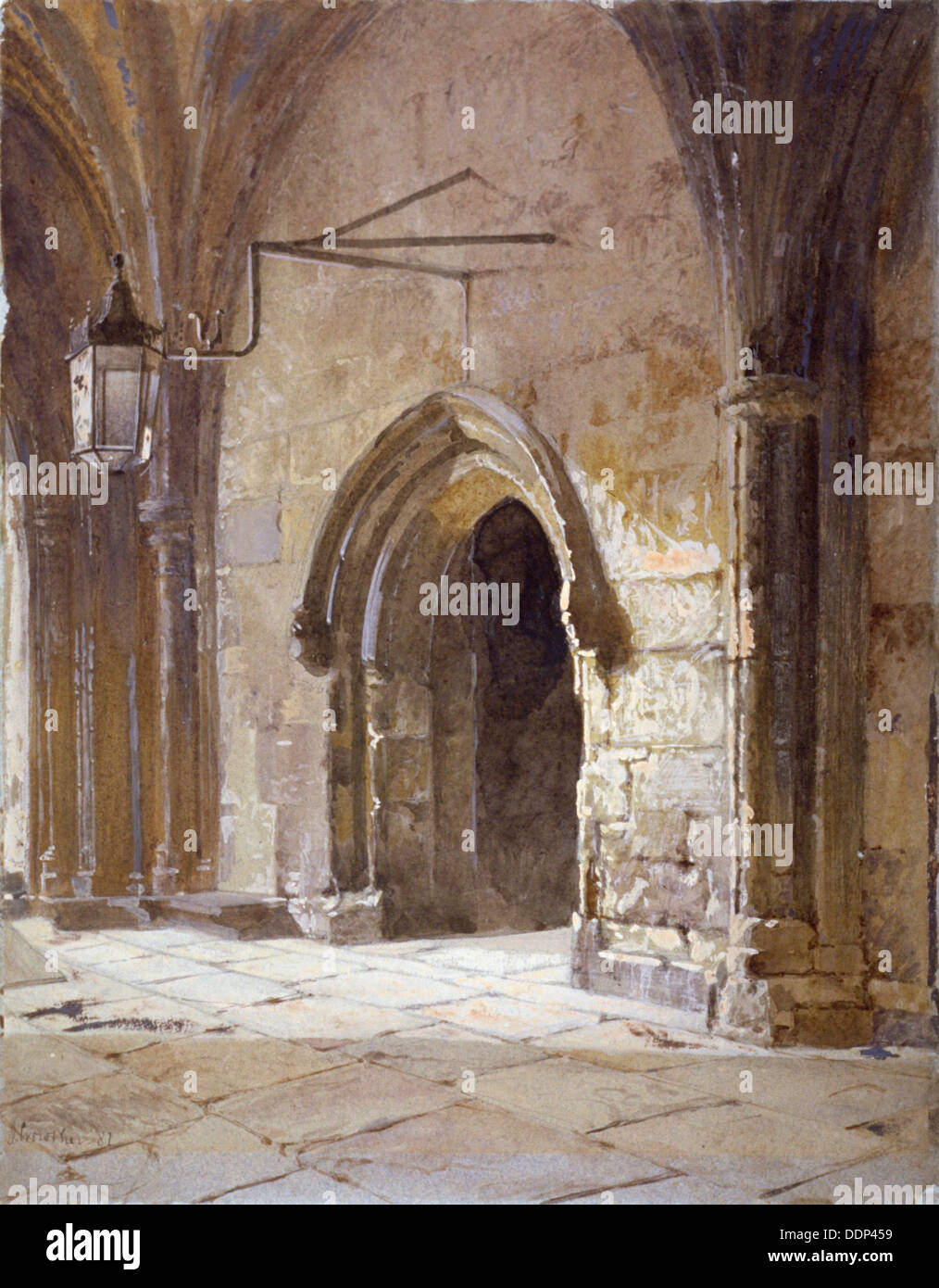 Entrance to the cloisters from Dean's Court, Westminster Abbey, London ...