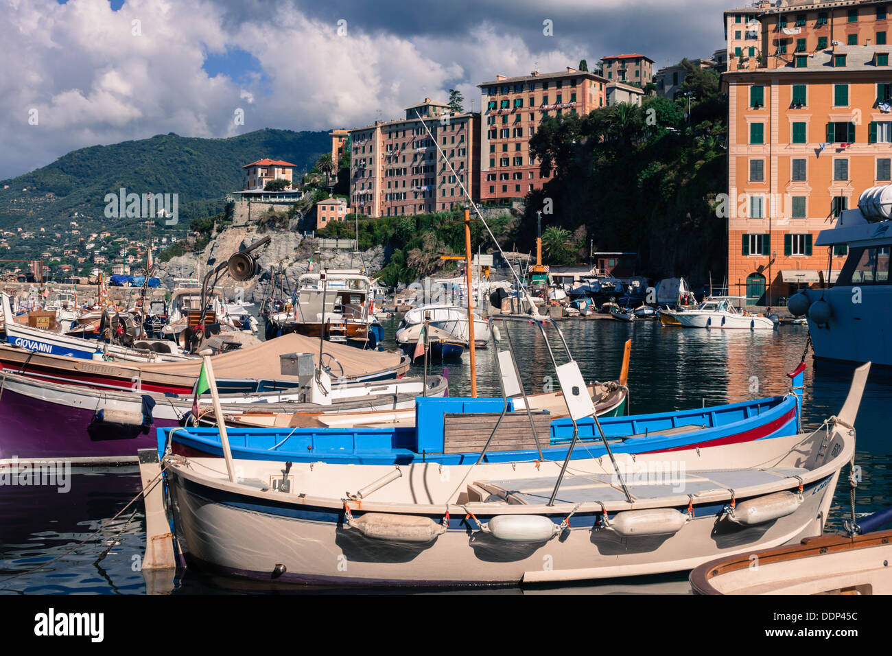 Fishing boats at a small port in a village hi-res stock photography and ...