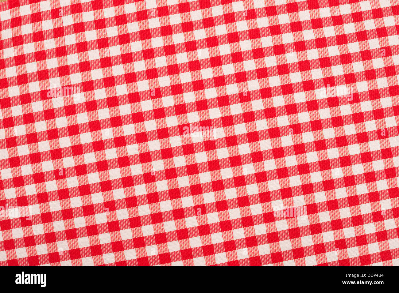 Red and white checkered fabric, traditional picnic tablecloth Stock ...