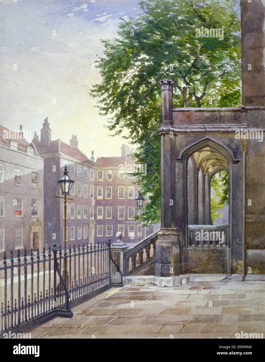 View of the entrance to Gray's Inn Hall, South Square, London, 1886 ...