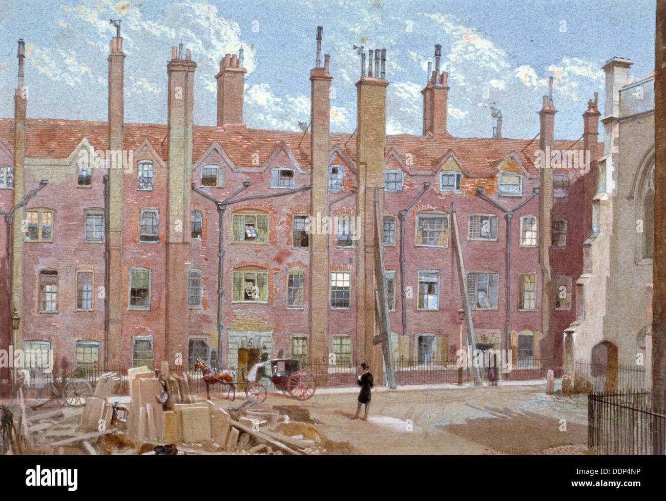 Old Buildings, Lincoln's Inn, London, 1879. Artist: John Crowther Stock ...