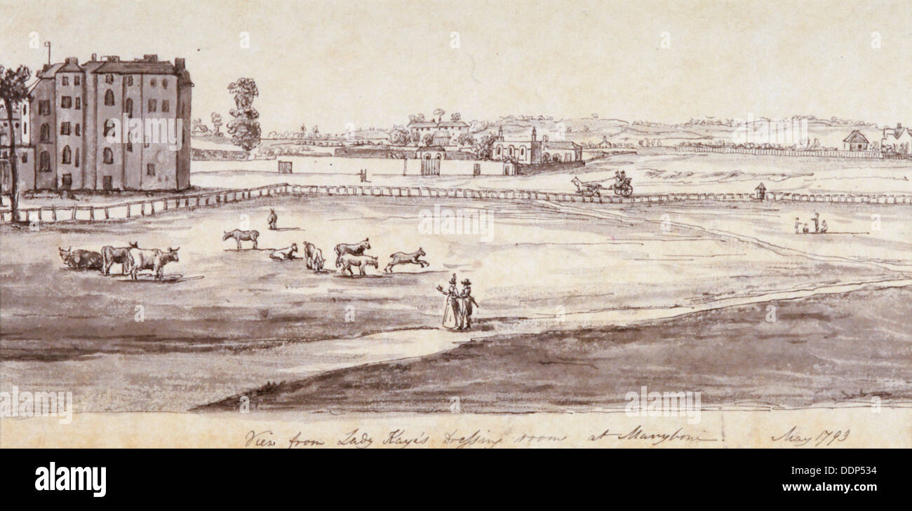 'View from Lady Kaye's Dressing Room at Marylebone', 1793. Artist ...