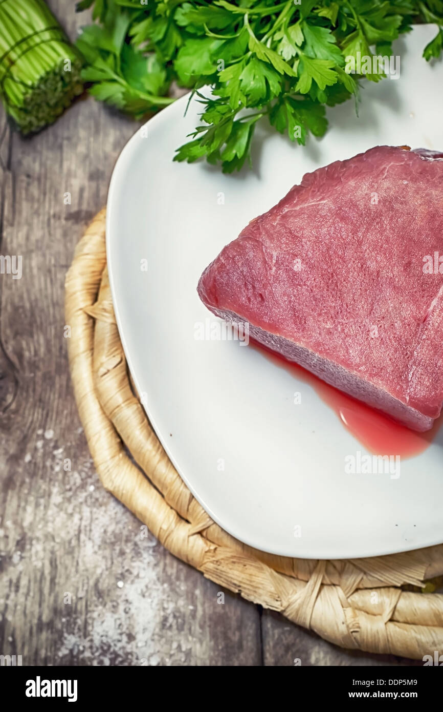 Meat a beef is fresh with blood Stock Photo - Alamy