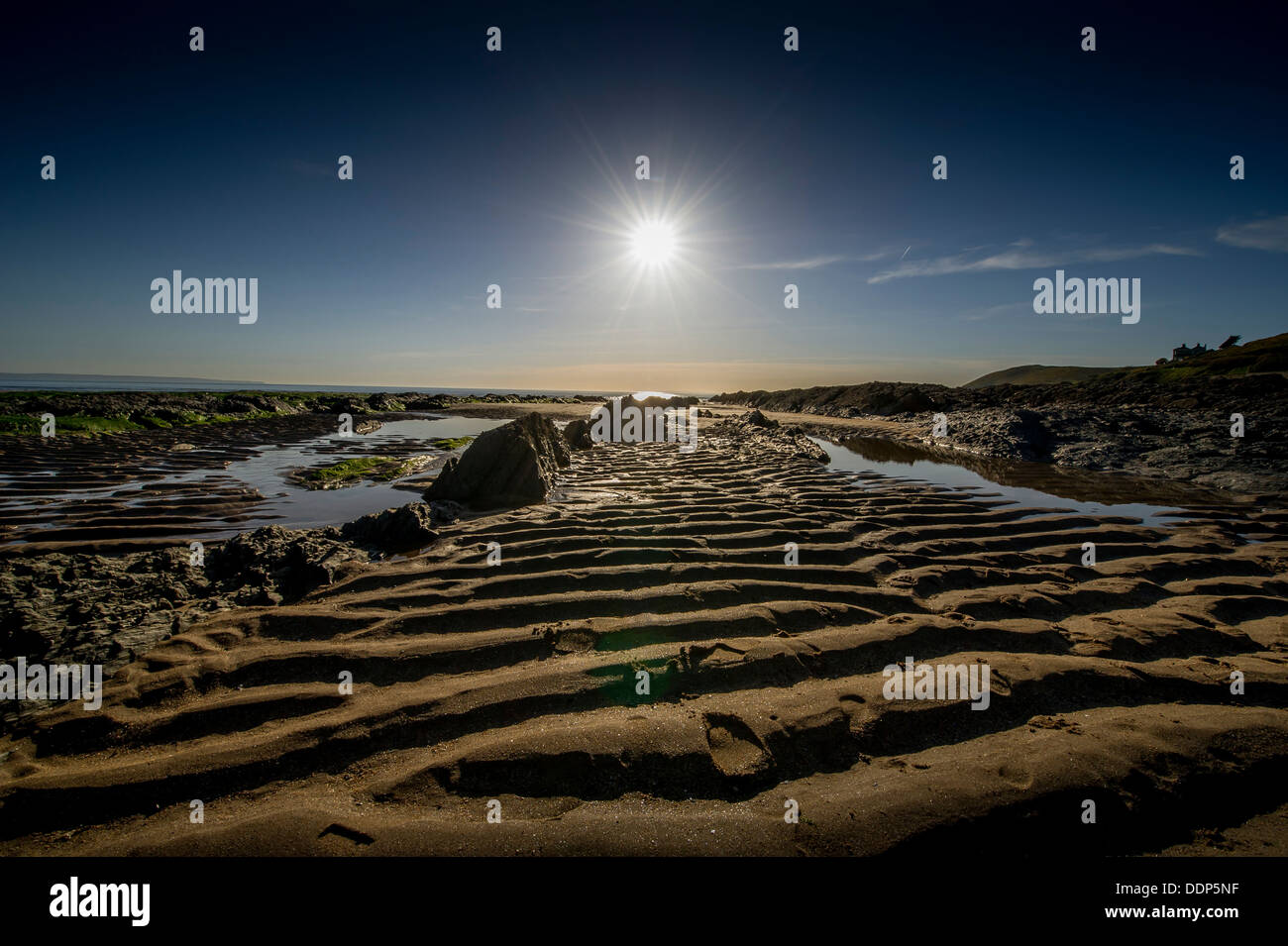 patterns on the beach at Croyde bay on the north Devon coast Stock ...