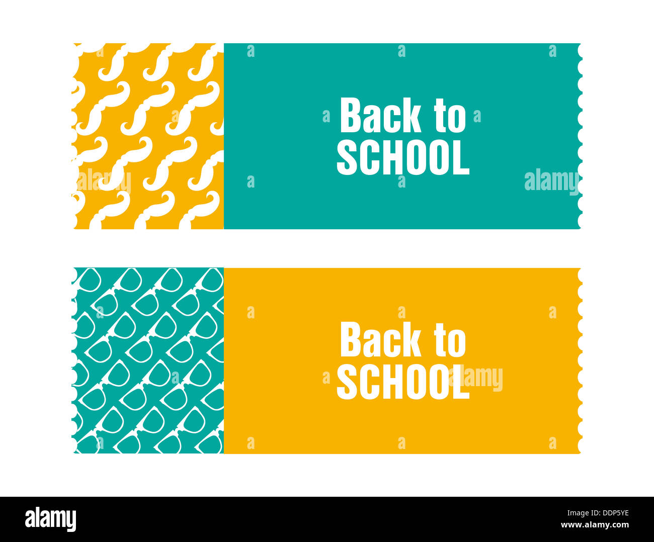 back to school ticket with hipster design Stock Photo - Alamy