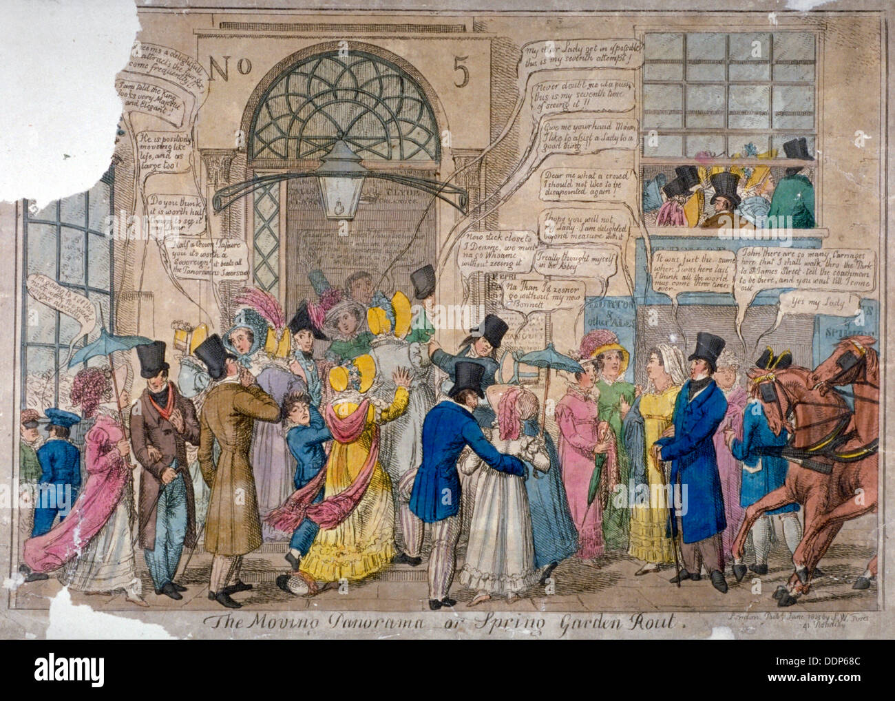 'The moving panorama, or Spring Garden rout...', 1823. Artist: Anon ...